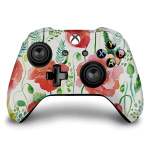 head case designs officially licensed ninola red flower assorted vinyl sticker gaming skin decal cover compatible with xbox one s/x controller