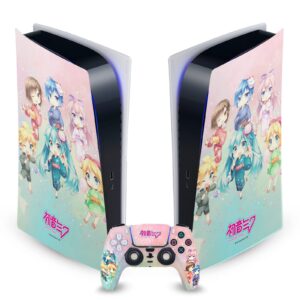 head case designs officially licensed hatsune miku characters graphics vinyl faceplate sticker gaming skin decal compatible with sony playstation 5 ps5 digital edition console and dualsense controller