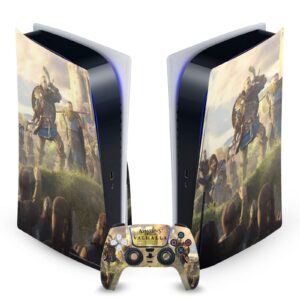 head case designs officially licensed assassin's creed female eivor raid leader valhalla key art vinyl faceplate sticker gaming skin decal cover compatible with ps5 disc console & dualsense