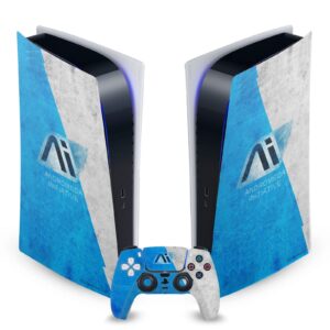 head case designs officially licensed ea bioware mass effect initiative distressed andromeda graphics vinyl faceplate sticker gaming skin decal cover compatible with sony ps5 digital & dualsense