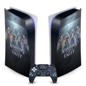 head case designs officially licensed assassin's creed group unity key art vinyl faceplate gaming skin decal compatible with sony playstation 5 ps5 digital edition console and dualsense controller