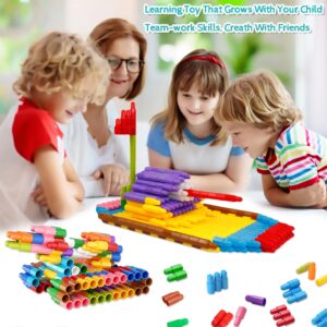 Salanheo Kids 140pcs Set Building Blocks Construction Toy - Learning STEM Toys Educational Kit Child - 10 Colors Building Toys for Kids Ages 3+