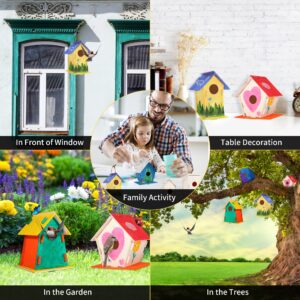 ILHSTY 30 Pack Large DIY Wooden Bird Houses Kits for Kids, Kids Crafts Wood Houses for Crafts Class Parties Birthday, DIY Crafts and Art Birdhouse Kits for Children to Build and Design（30）