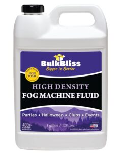 bulkbliss fog machine fluid, indoor liquid formula for parties and events, high density smoke, 1 gallon