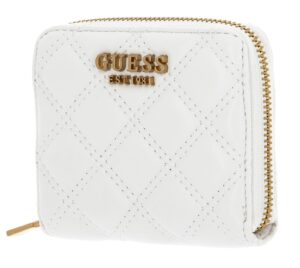 guess giully small zip around wallet, white