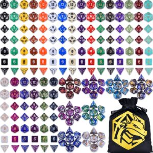 amiven dnd dice sets 30 x 7 (210pcs) polyhedral rpg dice for dungeons and dragons tabletop role playing adventure games, with a large drawstring bag