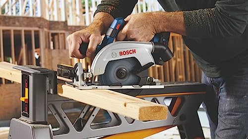 BOSCH GKS18V-22LB25 18V Brushless Blade-Left 6-1/2 In. Circular Saw Kit with (2) CORE18V 4 Ah Advanced Power Batteries