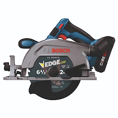 BOSCH GKS18V-22LB25 18V Brushless Blade-Left 6-1/2 In. Circular Saw Kit with (2) CORE18V 4 Ah Advanced Power Batteries