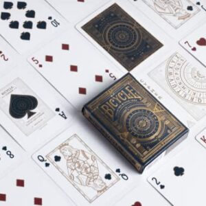 Bicycle Cypher Premium Black Playing Cards, Gold Foil, Encrypted Messages in Playing Cards, 1 Deck