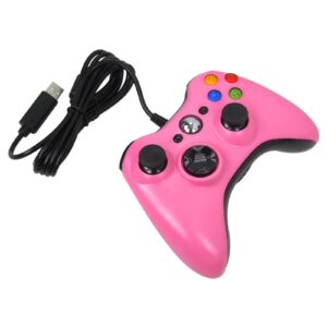 grabote wired pc controller for xbox 360 game controller for steam pc xbox 360 with dual-vibration fit for xbox 360 slim and pc windows 7,8,10,11 pink