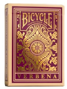 bicycle verbena floral premium playing cards, gold foil, 1 deck