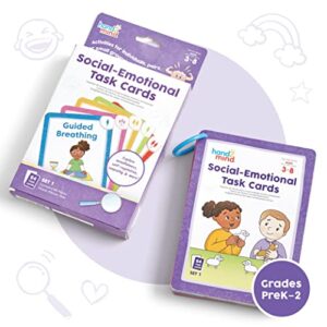 hand2mind Social Emotional Task Cards for Ages 3+, Social Emotional Learning, Play Therapy Toys for Counselors, Social Skills Activities for Kids, Conversation Starters, Emotional Regulation for Kids