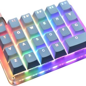 Macro Keypad 23 Keys Mechanical Mini Keyboard One Handed Colorful RGB Backlit Portable Programmable Single-Handed Gaming Keypad for OSU Electric Contest Game PC Laptop MAC Win Geeker Outemu Red Switch