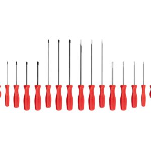 TEKTON Hard Handle Screwdriver Set, 16-Piece (#0-#3, 1/8-5/16 in.) | DRV44002 | Made in USA