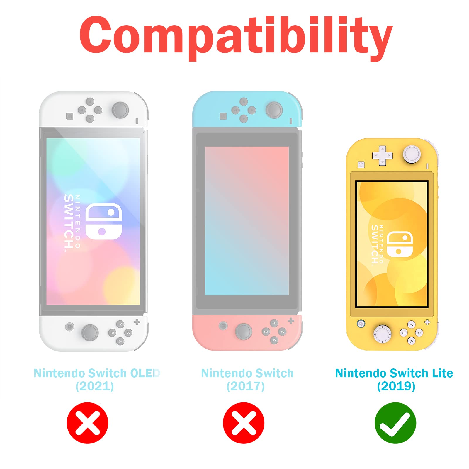 Xcitifun Designed for Nintendo Switch Lite Case Switch Lite TPU Cases for Girls Boys Kids Cute Kawaii Protective Shell Compatible with Nintendo Switch Lite Controller Carrying Cover - Poke Yellow