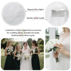 Miureal Bride Veil Wedding Veils for Brides 118" Long Bridal Cathedral Veil 1 Tier Tulle Bridal Veils with Comb