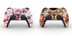 ebty dreams inc. - set of 2 one piec op monkey d. luffy, roronoa zoro vinyl skin sticker decal protector for playstation 5 (ps5) controllers