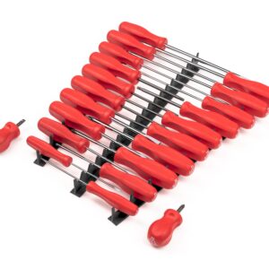 TEKTON Hard Handle Screwdriver Set with Black Rails, 22-Piece (#0-#3, 1/8-5/16 in., T10-T30) | DRV44500 | Made in USA