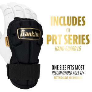 Franklin Sports Baseball Hand + Wrist Guard - PRT LG Series Adult Hand + Wrist Protector for Batting - Protective Hand, Wrist Shield - Right + Left Hand Hitters - Black/Gold - One Size - Adult