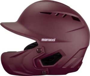 marucci duravent batting helmet with jaw guard, maroon, senior, nocsae/sei certified