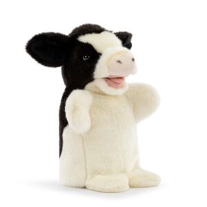 DEMDACO Animalcraft Black and White 11 Inch Stuffed Plush Puppet Clarabelle The Cow