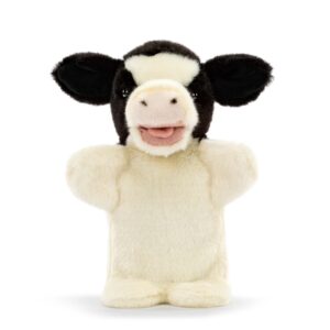 demdaco animalcraft black and white 11 inch stuffed plush puppet clarabelle the cow