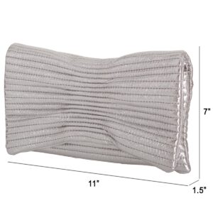 JNB Metallic Quilted Envelope Clutch,Sv44