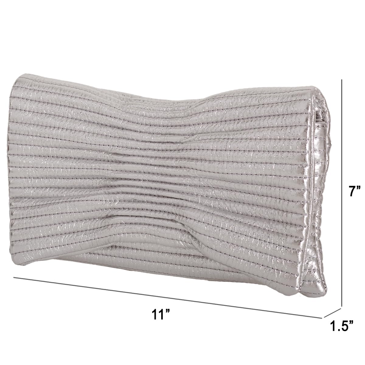 JNB Metallic Quilted Envelope Clutch,Sv44