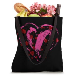 Spattered Valentine Heart, Painted Pinkish Heart Tote Bag