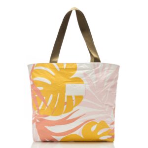 aloha collection tropics day tripper tote in starburst | lightweight, packable, and splash-proof beach tote bag | easy to clean