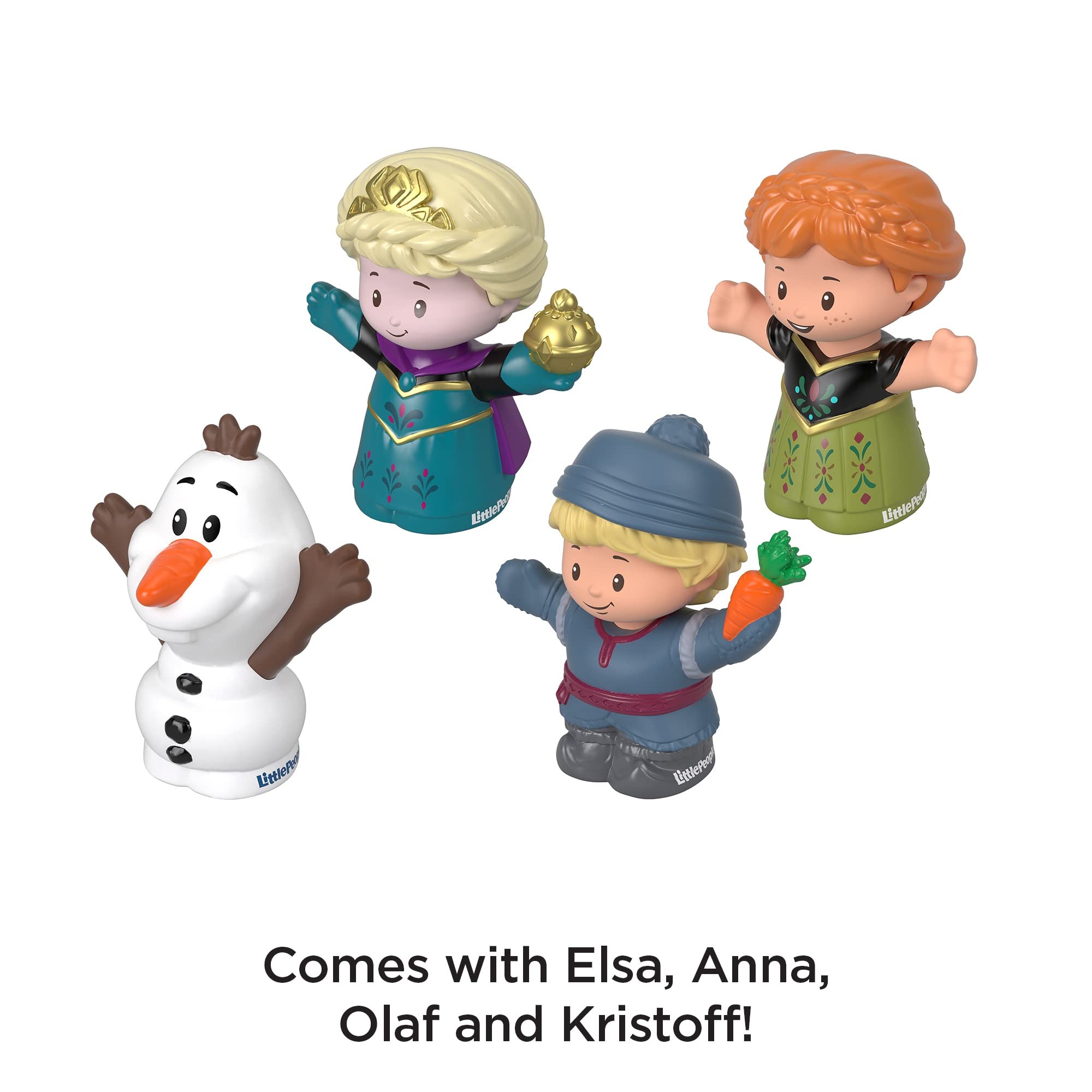 Fisher-Price Disney Frozen Little People Toddler Toy Playset, Elsa Olaf & Friends 4 Figures and 10 Party Play Pieces for Pretend Play