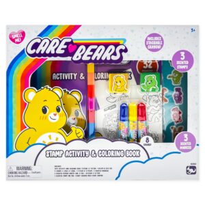 scenticorns care bears stamp activity set - create and imagine with care bears for arts and crafts - coloring book, scented markers, stamps for kids