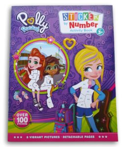 polly pocket sticker by numbers book - over 100 stickers and 6 vibrant pictures to fill in!