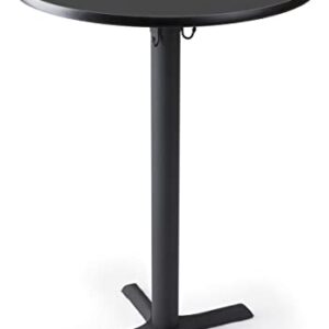 Displays2go 30”w x 42”h Round Cocktail Table - Black (FD30RP42BK)