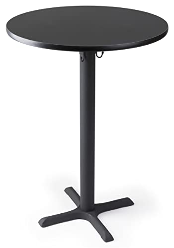 Displays2go 30”w x 42”h Round Cocktail Table - Black (FD30RP42BK)