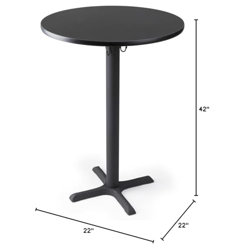 Displays2go 30”w x 42”h Round Cocktail Table - Black (FD30RP42BK)