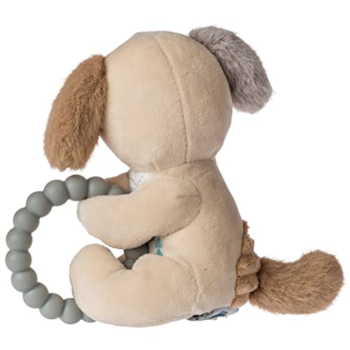 Mary Meyer Soft Baby Rattle with Soothing Teether Ring, 6-Inches, parky Puppy