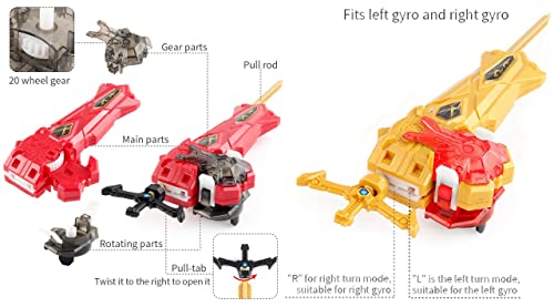 MECHGYRO Bay Burst Metal Fusion Blade Blades Set Sword Launcher LR Gyro B-145 DX Starter Venom Diabolos.Vn.Bl Bey Battling Top Toys Left and Right Launcher Grip Bay Blades 8-12 Boys' Gift Gaming Tops