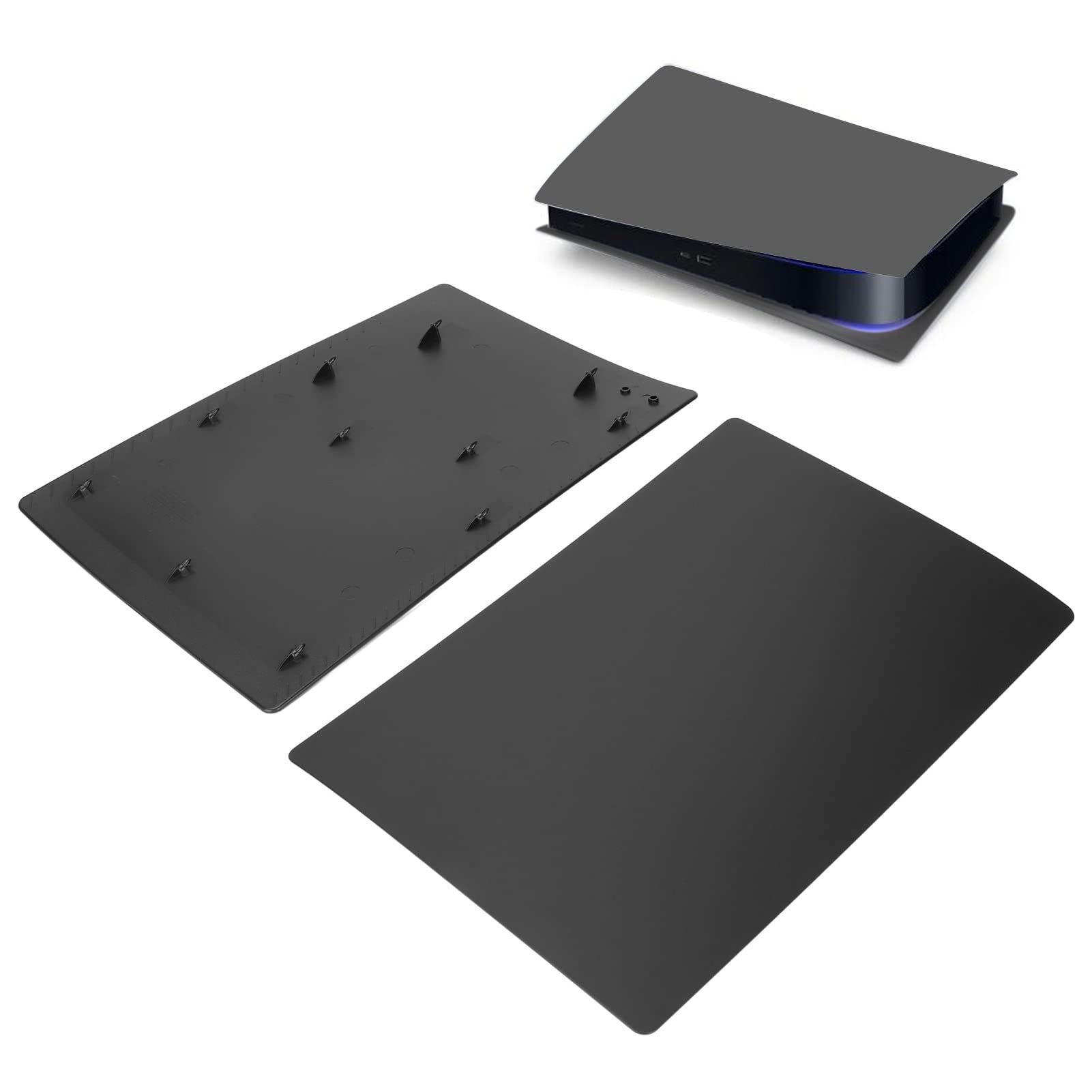 Replacement Panel for PS5, Sturdy Durable Simple Install and Remove Panel Protective Case, Dust and Scratch Resistant for PS5 Digital Edition(Black)