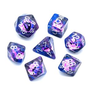 purple dragon eye dnd resin dice set for dungeons and dragons, d&d, d20, d and d, polyhedral resin dice, dungeons and dragons gifts, accessories