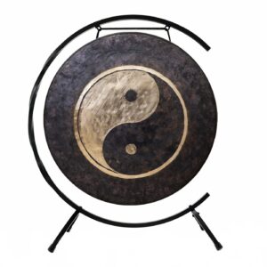 22" to 26" taoist moonlight gongs on stands - 22" on paiste floor c stand. includes gong, stand, & mallet/yin & yang/perfect for meditation & sound healing