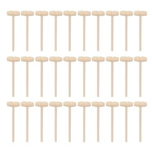 jeanoko kids hammer wood, 30pcs mini wooden hammer kids toys wooden crab lobster mallet small wooden mallet for breakable chocolate heart