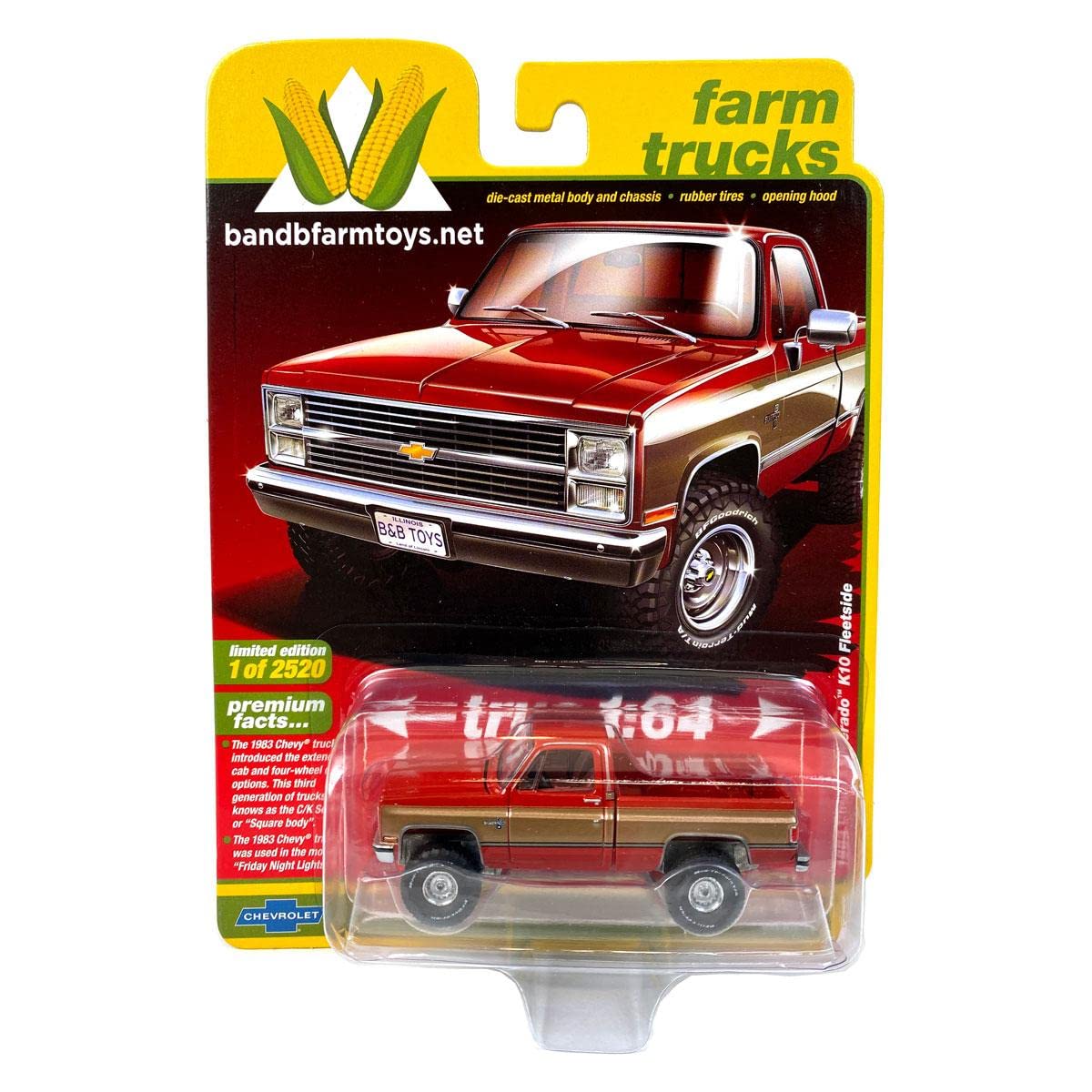 Truck 1/64 1983 Chevy K10 4x4, Red/Gold, Exclusive Limited Edition CP7805