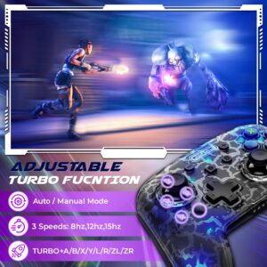 megacom Pro Controller - Wireless Gamepad for Switch, PC (Windows & Steam), Steam Deck – Bluetooth Gaming Controller with 2 Remap Keys, Rechargeable Battery, RGB Breathing Light, Adjustable Vibration