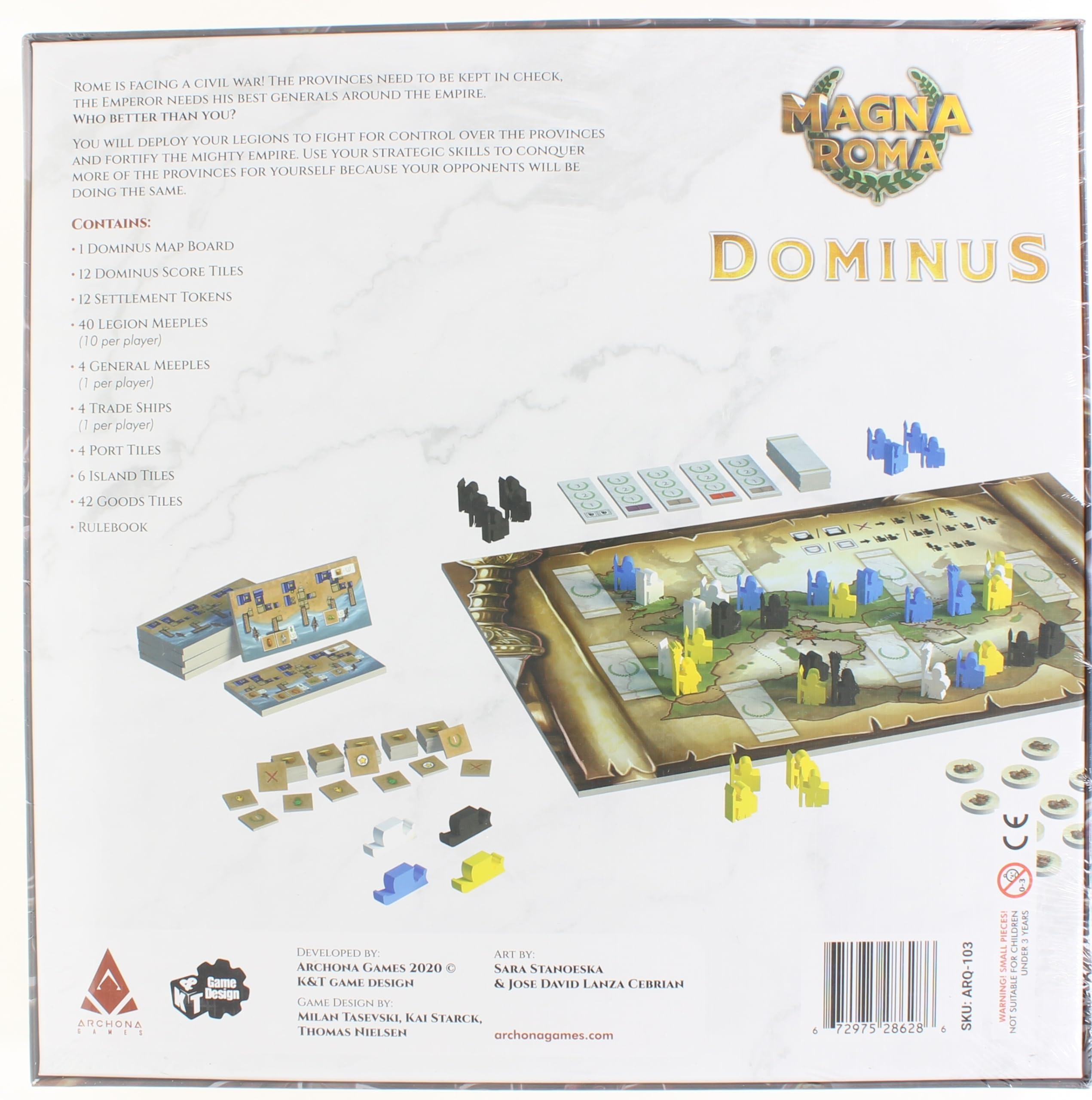 Archona Games Magna Roma: Dominus Expansion - Archona Games-Tile Placement Board Game, City Building, Strategy, Expansion to The Base Game of Magna Roma, Ages 13+, 90 Minute Game Play, 2-4 Players