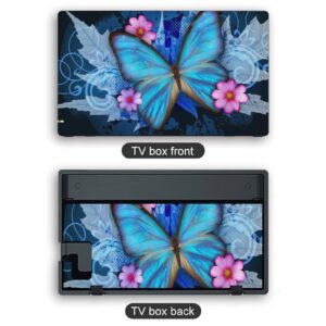 Blue Butterfly Flora Decal Stickers Cover Skin Protective FacePlate for Nintendo Switch for Switch