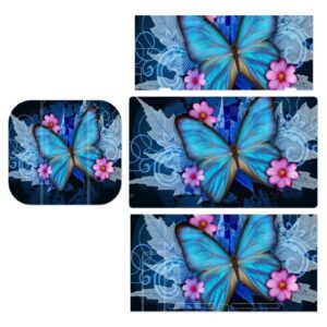 blue butterfly flora decal stickers cover skin protective faceplate for nintendo switch for switch