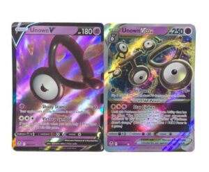 unown v & vstar 065/195- silver tempest - pokemon ultra rare card lot - 2 card set