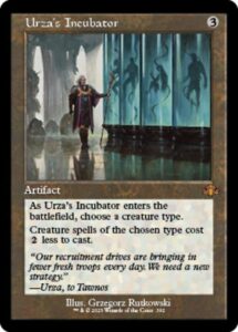 magic: the gathering - urza's incubator (392) - retro frame - dominaria remastered