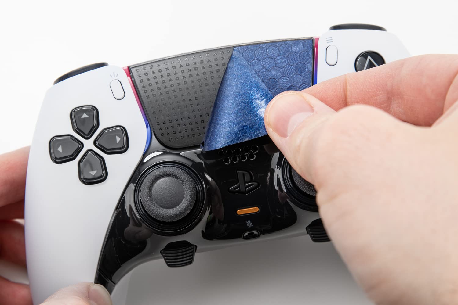 Skin Compatible with Dualsense Edge - TouchProtect Cover to Protect, Add Style, & Enhance your PS5 Dualsense controller's Trackpad with texture! (Hex - Blue)